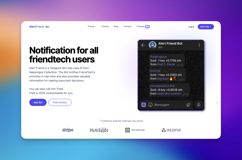 Alertfriend - Notification Bot for FriendTech